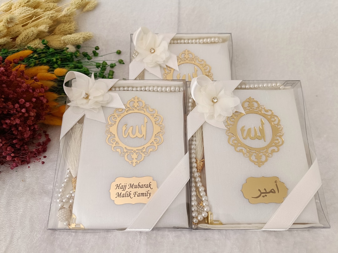 Personalized Velvet Dua Book Tasbeeh Pouch With Decorated Box Muslim ...