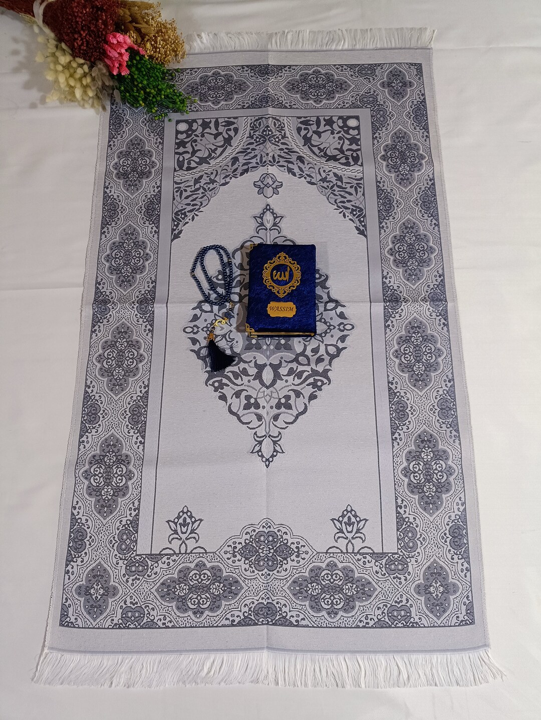 Personalized Prayer Mat Yassen Quran Gift Set | Muslim Gift for Him ...