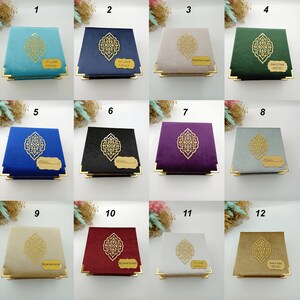 Personalized Prayer Velvet Quran Pearl Prayer Beads Islamic Gift Set ...