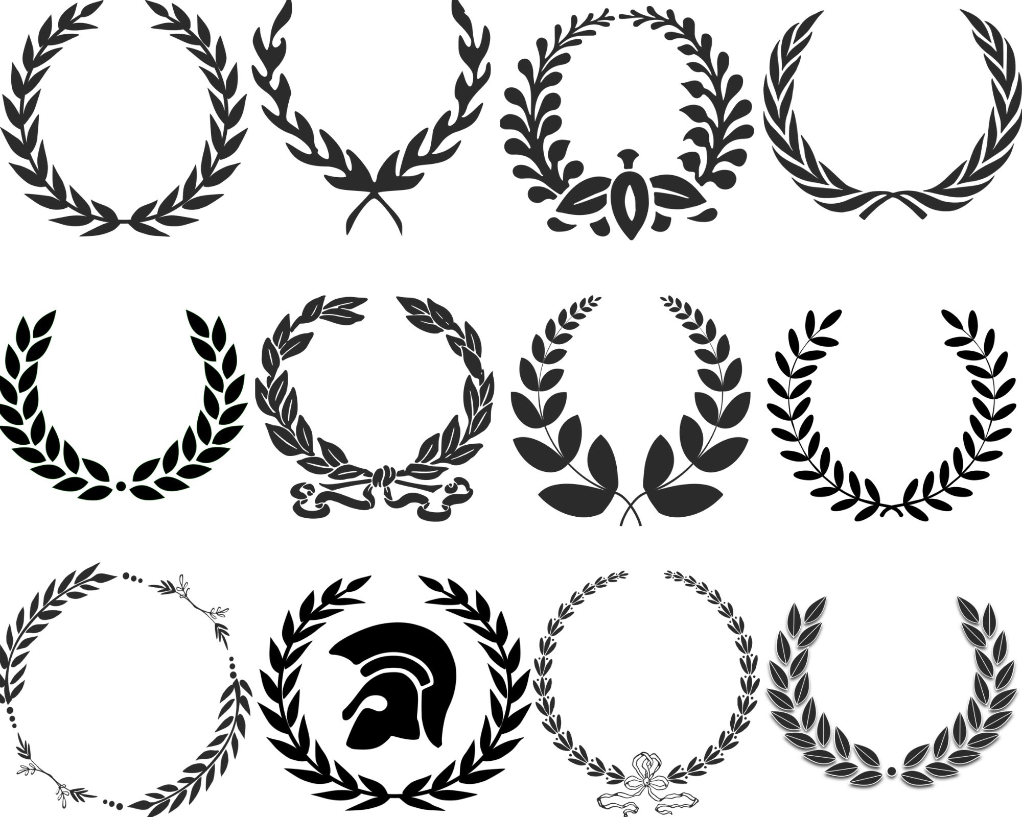 Kranz svg Kranz png Lorbeer Kranz svg Kranz Vektor Lorbeer - Etsy.de