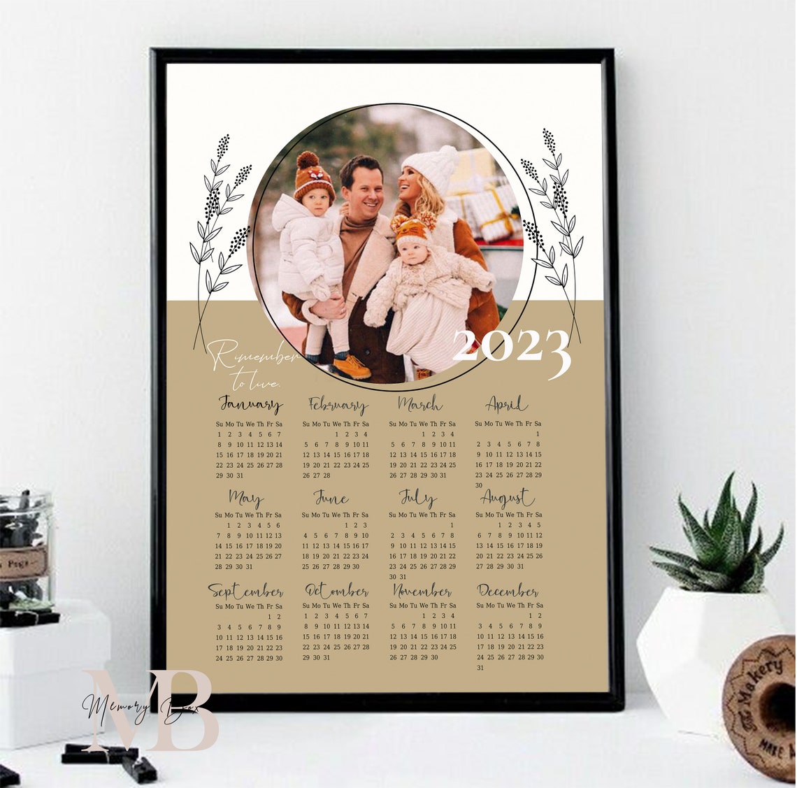 2023 Custom Printable Yearly Calendar, Family Calendar, Personalized ...