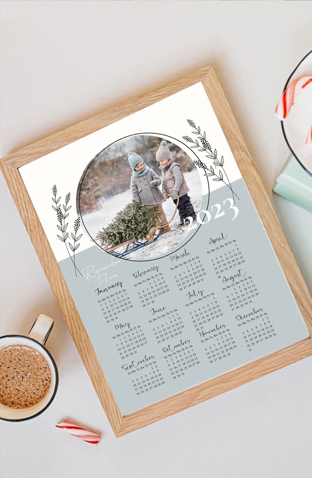 2023 Custom Printable Yearly Calendar, Family Calendar, Personalized ...