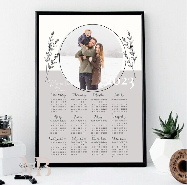 2023 Custom Printable Yearly Calendar, Family Calendar, Personalized ...