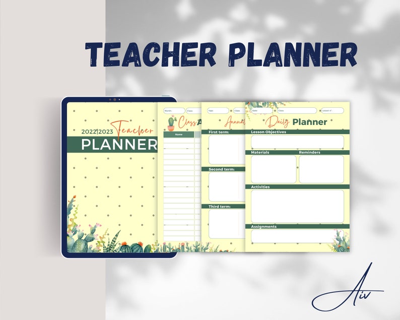 Teacher Planner Printable, Lesson Planner, 2023-2024 Teaching Planner ...