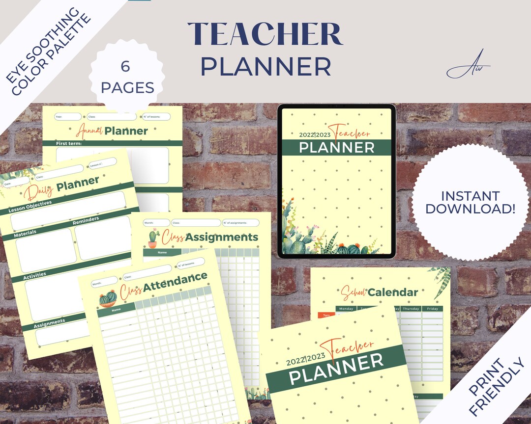 Teacher Planner Printable, Lesson Planner, 2023-2024 Teaching Planner ...