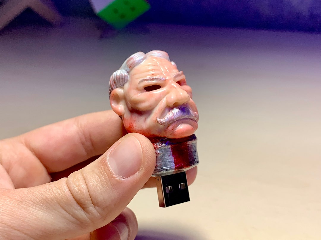 Handmade Old Man's Head USB Flashlight Made Out of Polymer Clay ...