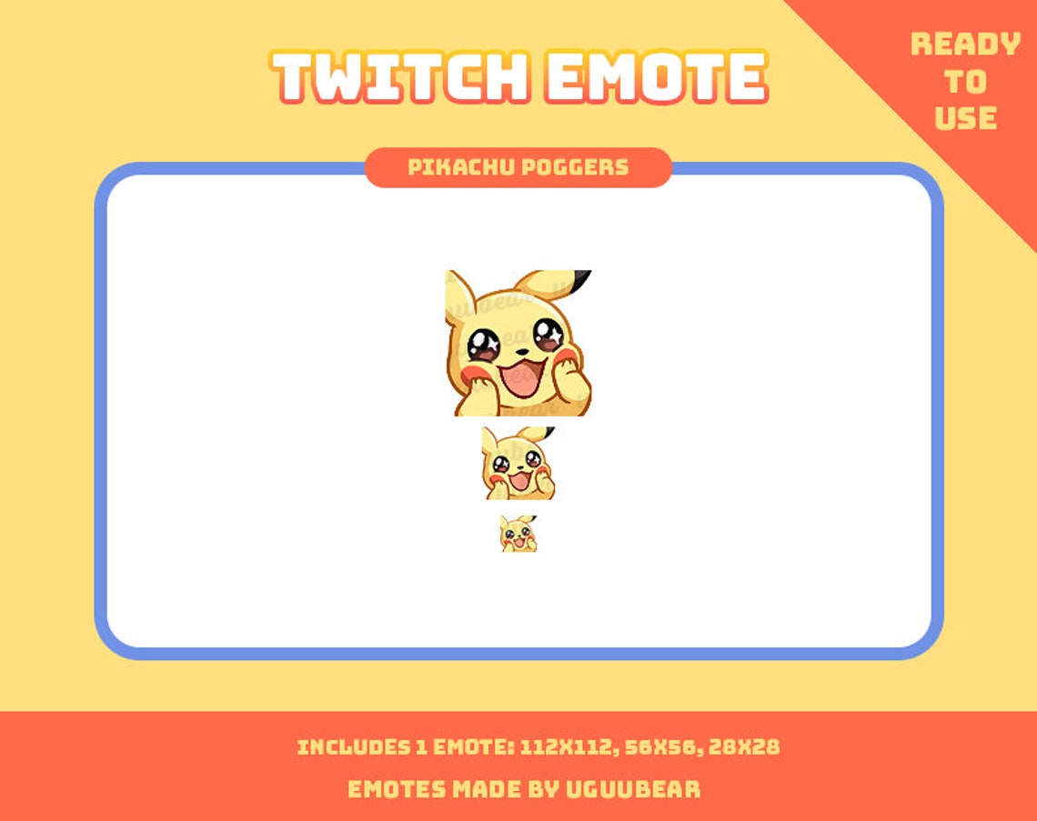 Pikachu Poggers Emote Twitch/discord/youtube - Etsy