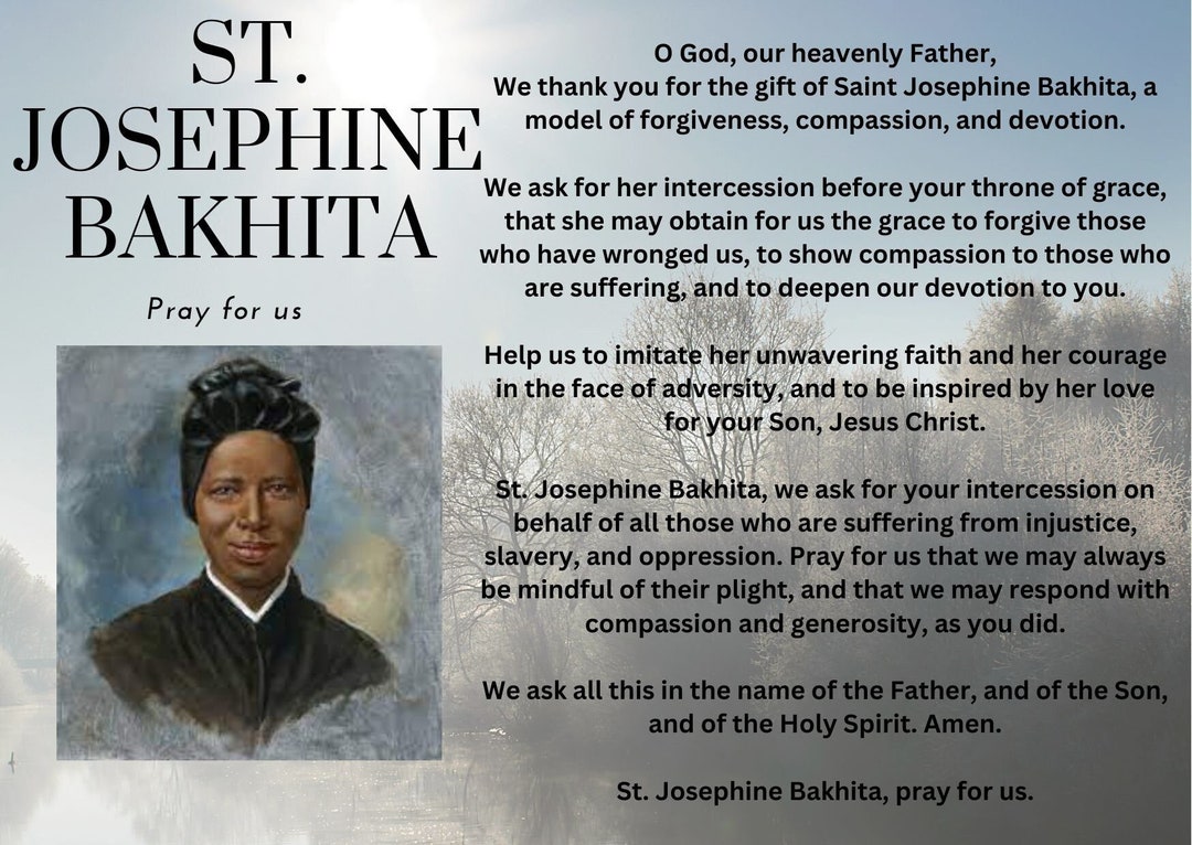 St Josephine Bakhita, Pray for Us Prayer Card - Etsy
