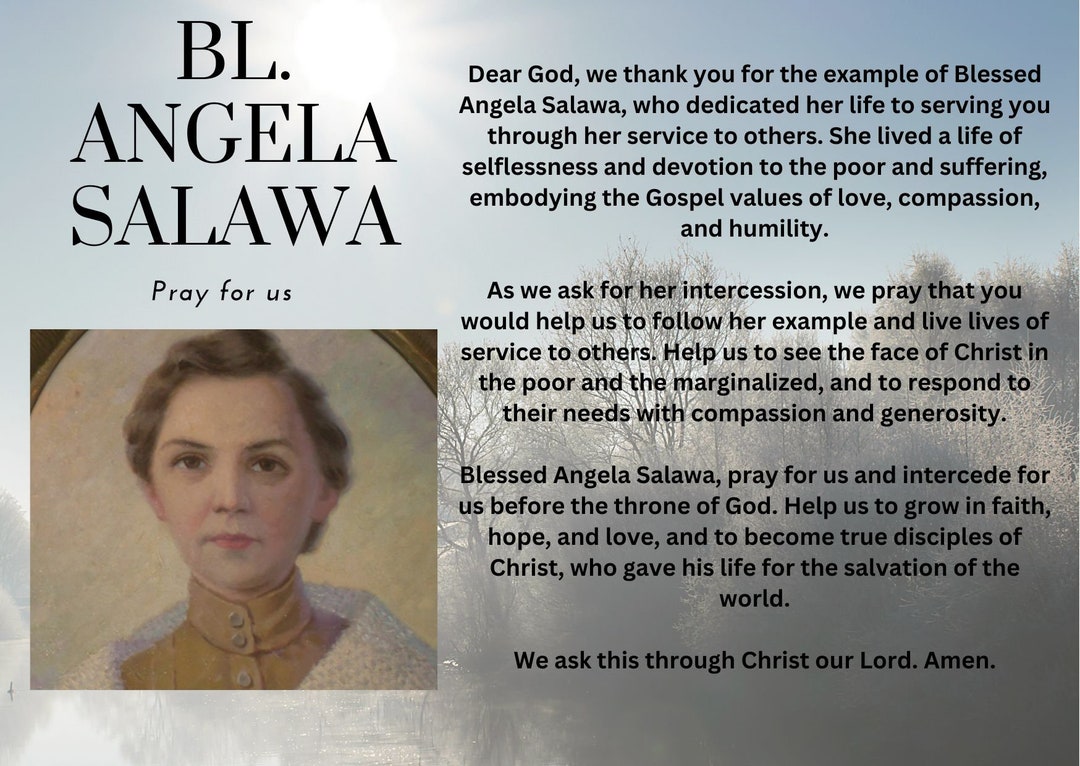 Blessed Angela Salawa, Pray for Us Prayer Card - Etsy