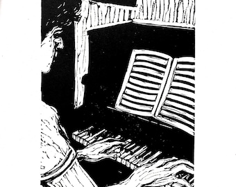 Music Linocut - Etsy