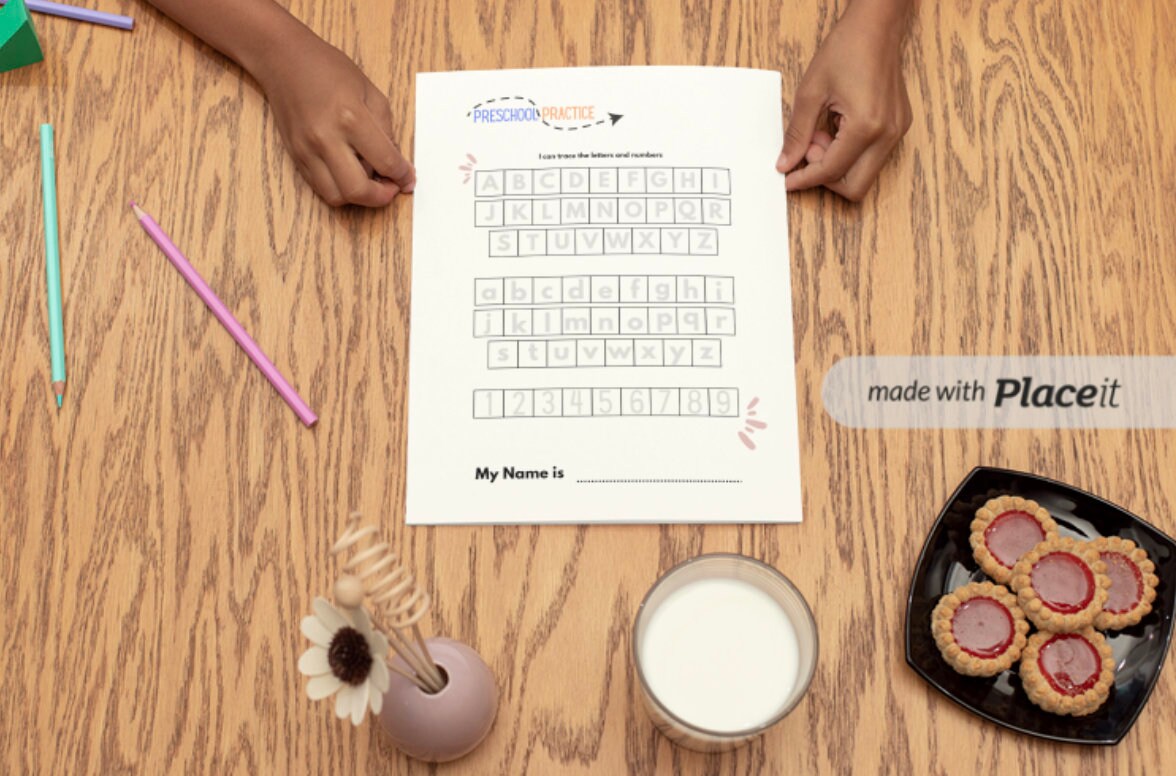 Preschool Practice Writing Numbers and Letters Tracing Worksheet for ...