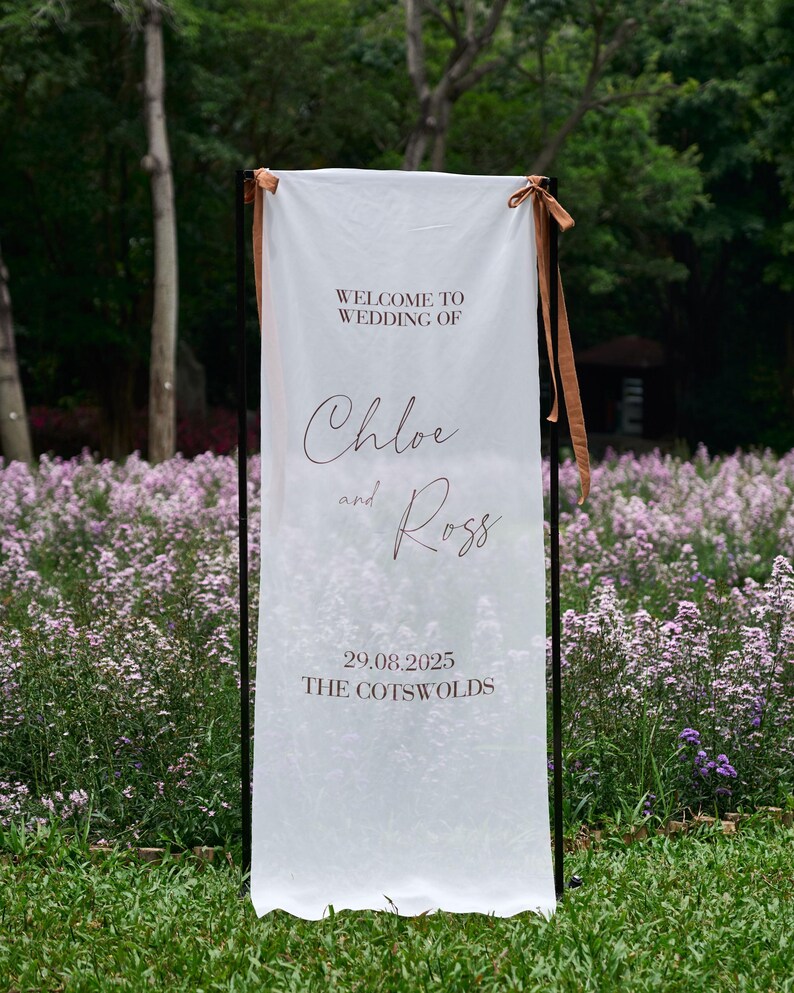 Sheer Wedding Sign, Personalized Sheer Wedding Banner, Custom Wedding ...