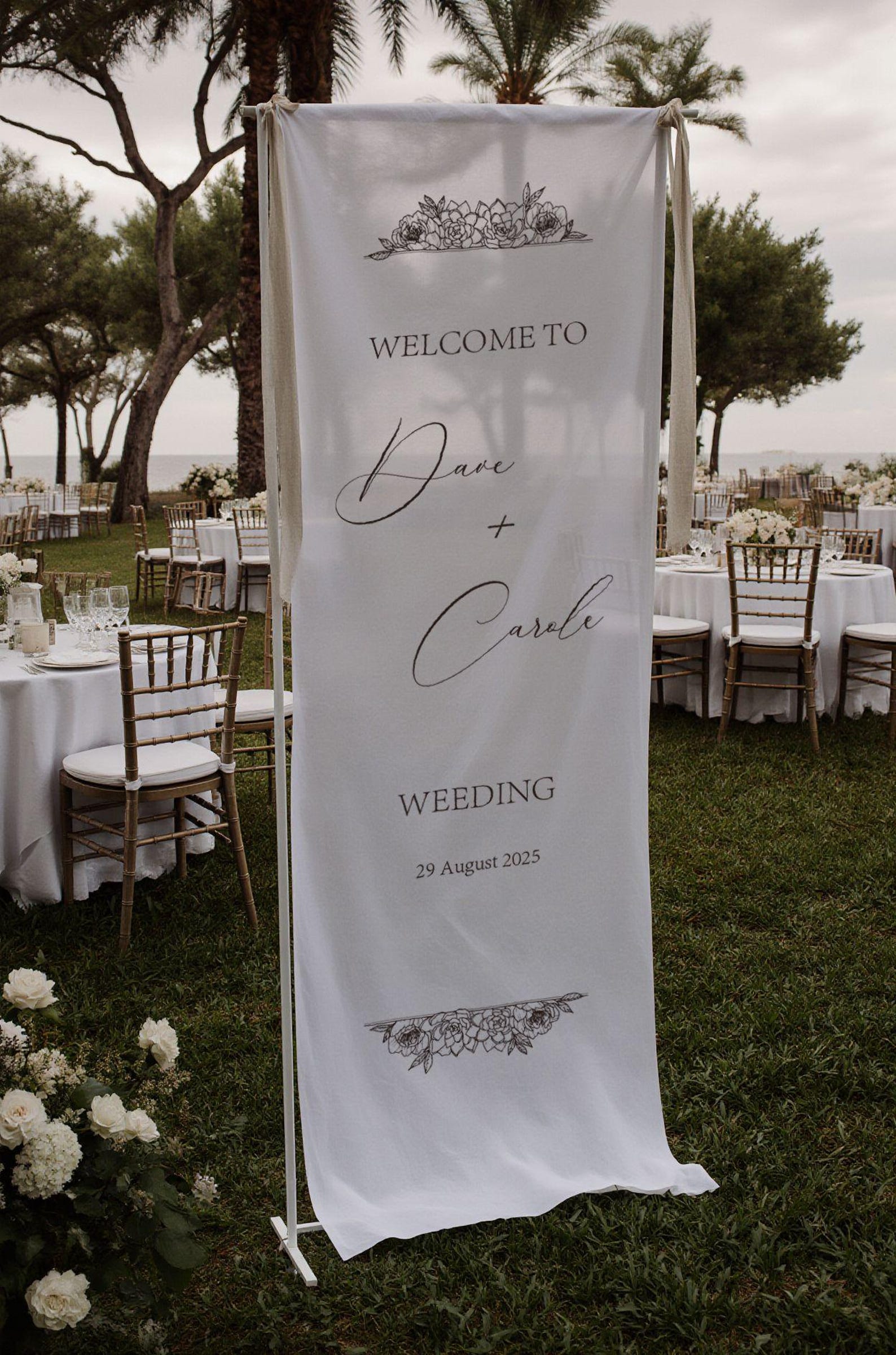 Sheer Wedding Sign, Personalized Sheer Wedding Banner, Custom Wedding ...