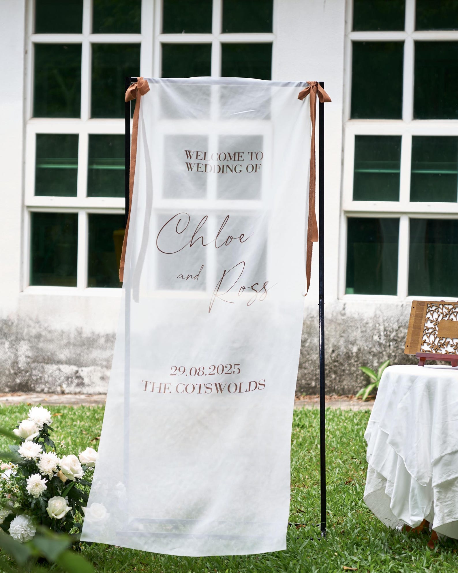 Sheer Wedding Sign, Personalized Sheer Wedding Banner, Custom Wedding ...