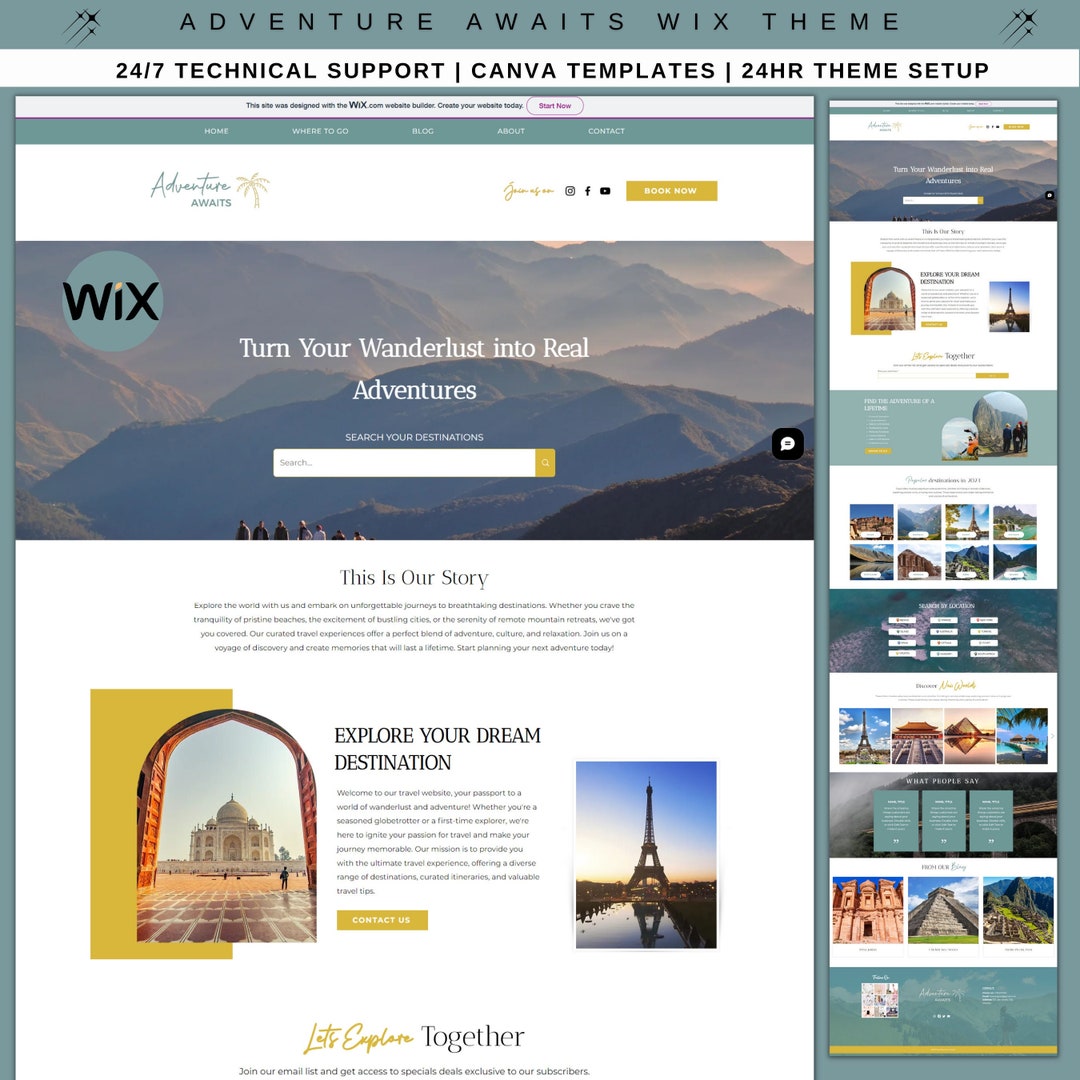 Travel Theme Travel Theme Favors Luxury Wix Website Template Travel ...