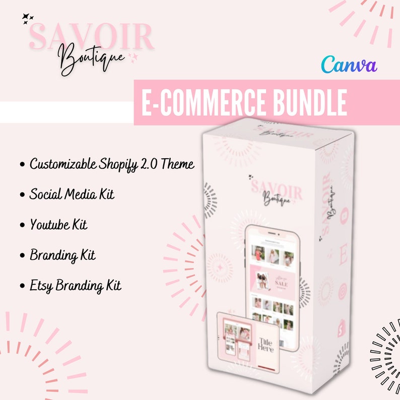Savoir Ecommerce Bundle Social Media Marketing Template - Etsy