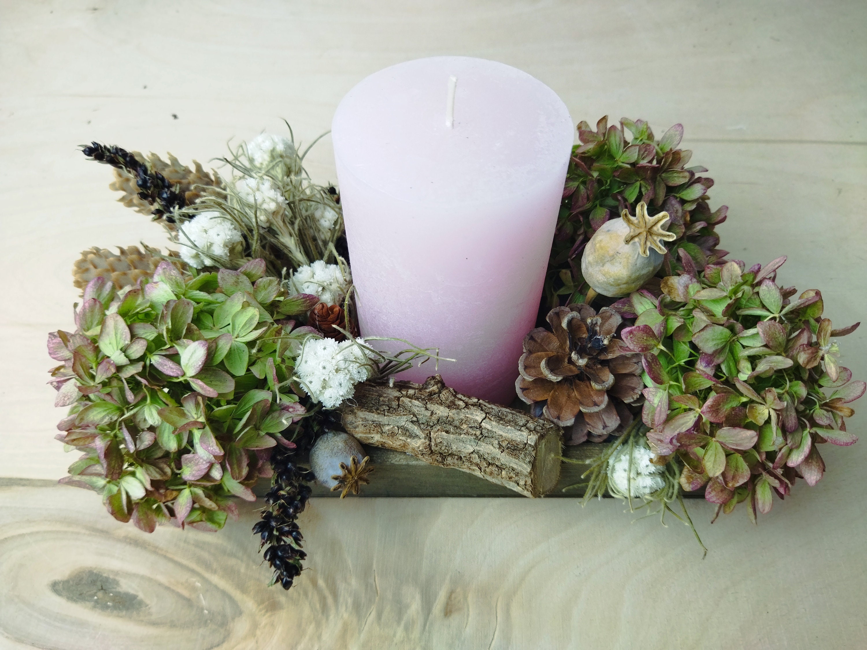 Table Decoration Rustic Table Arrangement With Dried Flowers ...