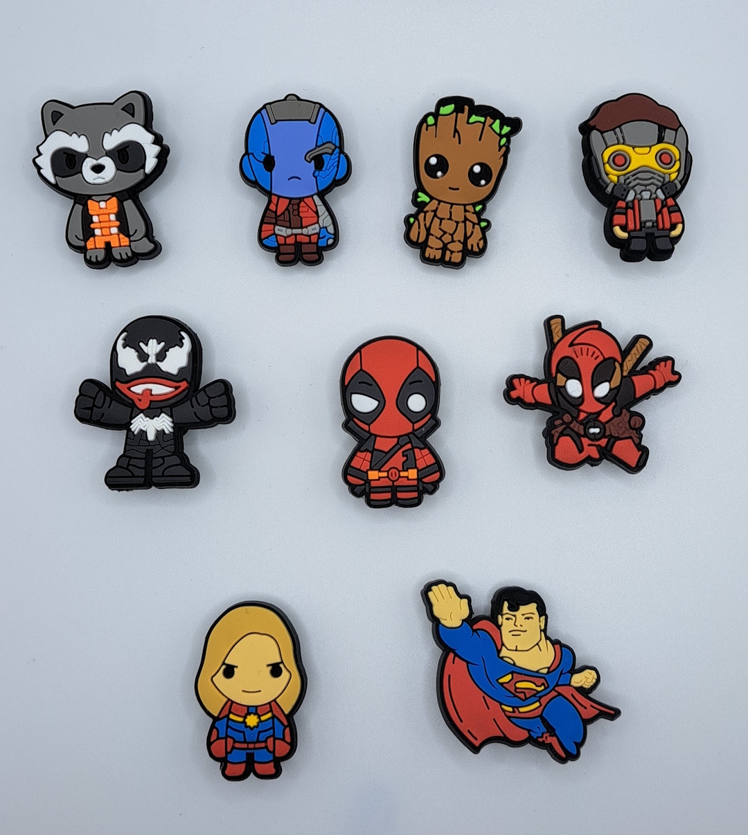Superhero Croc Charms, Rocket, Nebula, Groot, Star Lord, Venom ...