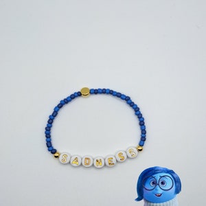Inside Out Beaded Bracelets Characters, Joy, Fear, Anger, Sadness ...