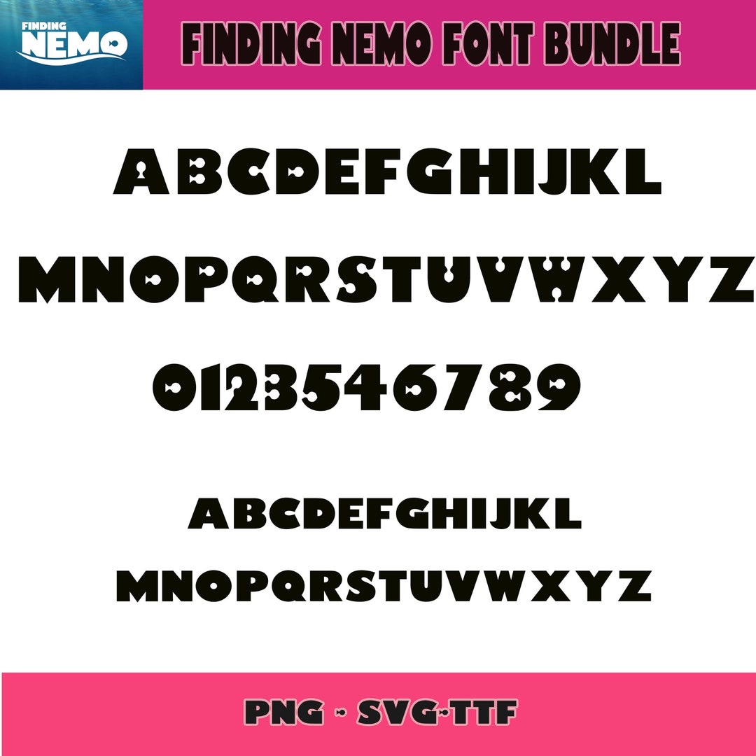 Finding Nemo Inspired Typeface , Digital Decoration Font , Nemo ...