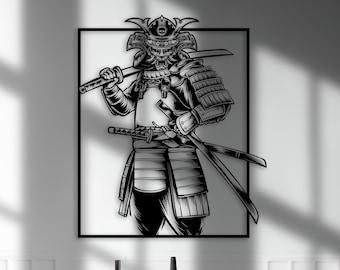 Japanese Warrior Samurai Wall Art Dxf, Svg, Eps, Ai and Pdf Files for ...