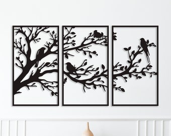 Tree and Birds Wall Art Dxf,svg,eps,ai and Pdf Files for Laser Cutting ...