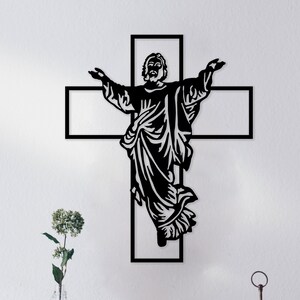 Jesus and Cross Wall Art Dxf, Eps, Svg, Ai and Pdf Vector Files for ...