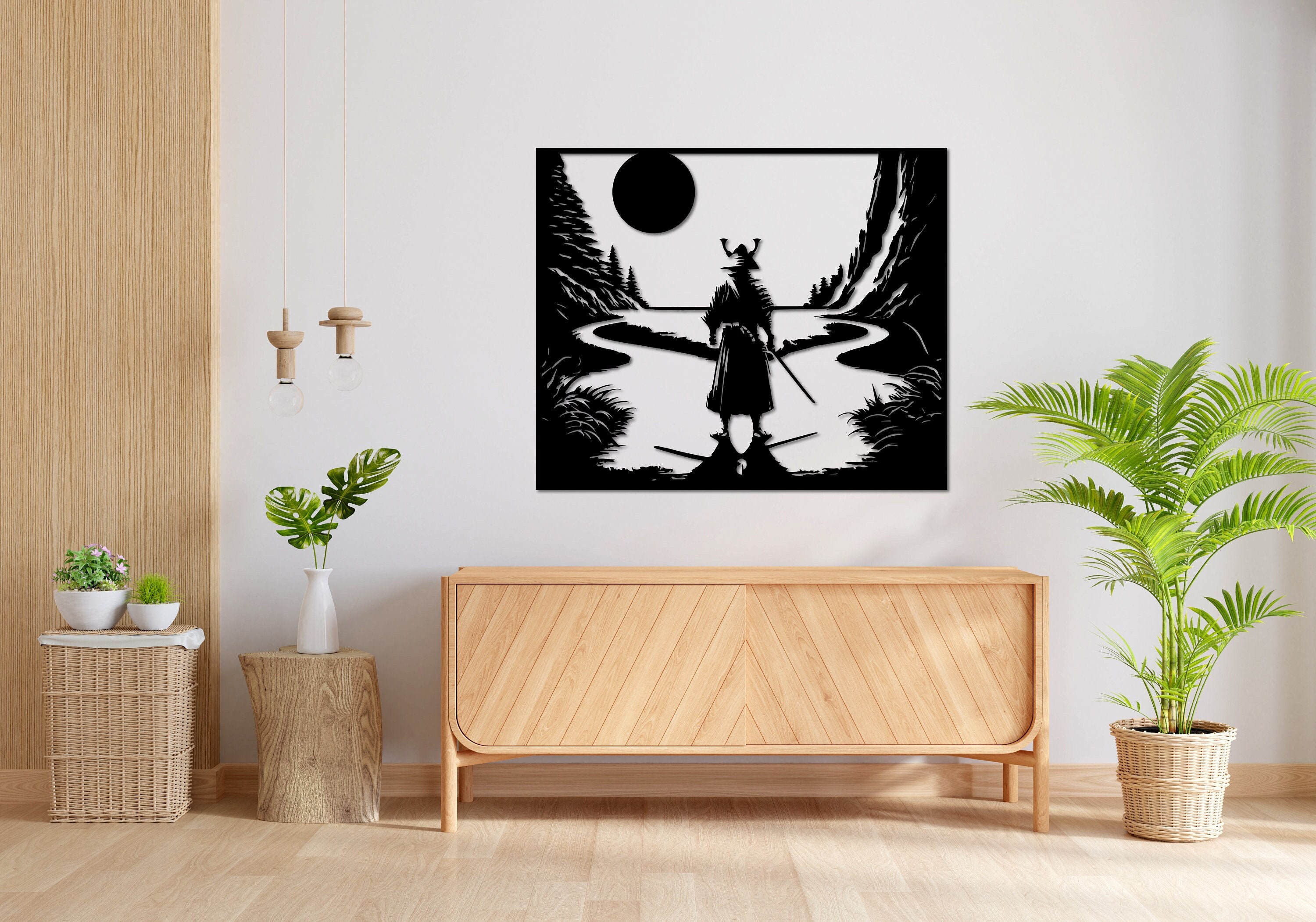 Japanese Warrior Samurai Wall Art Dxf, Svg, Eps, Ai and Pdf Files for ...