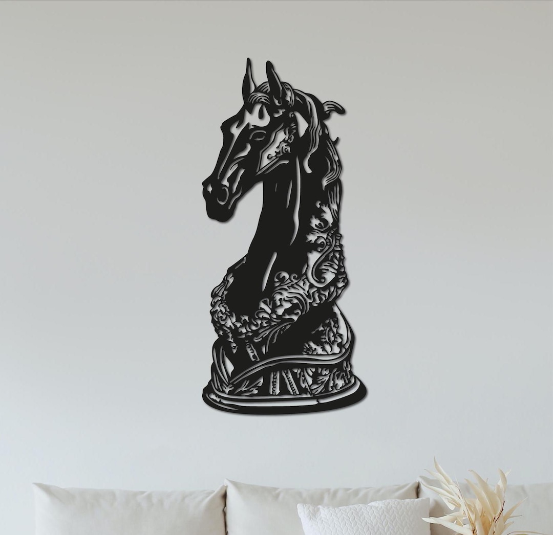Chess Knight Wall Art Dxf, Svg, Eps, Ai and Pdf Files for Laser Cutting ...