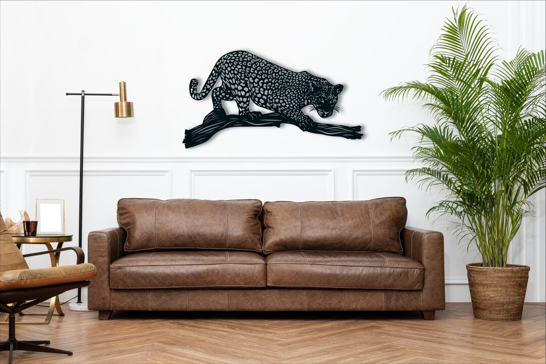 Leopard on Branch Wall Art Dxf, Svg, Eps, Ai and PDF Files for Laser ...