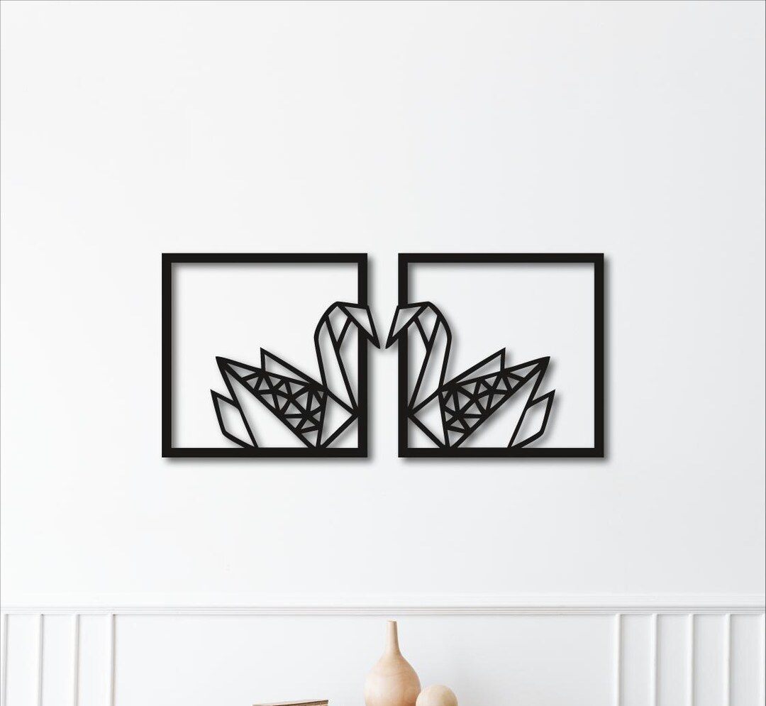 Swans Laser Cut Wall Art Dxf, Svg, Eps, Ai and Pdf Files for Laser ...