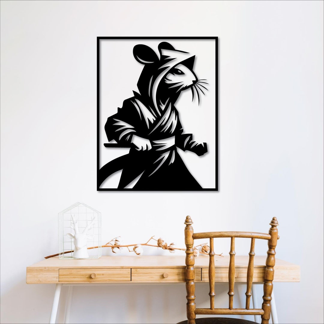 Ninja Mouse Wall Art Dxf, Svg, Eps, Ai and Pdf Files for Laser Cutting ...