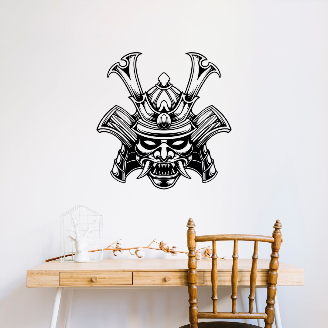 Samurai Mask Wall Art Dxf,svg,eps,ai and Pdf Files for Laser Cutting ...
