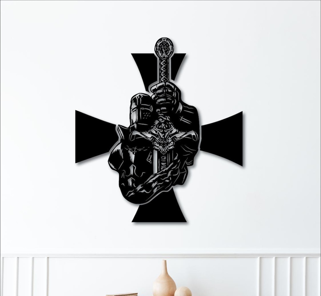Knight Templar and Cross Wall Art Dxf, Svg, Eps, AI and PDF Files for ...