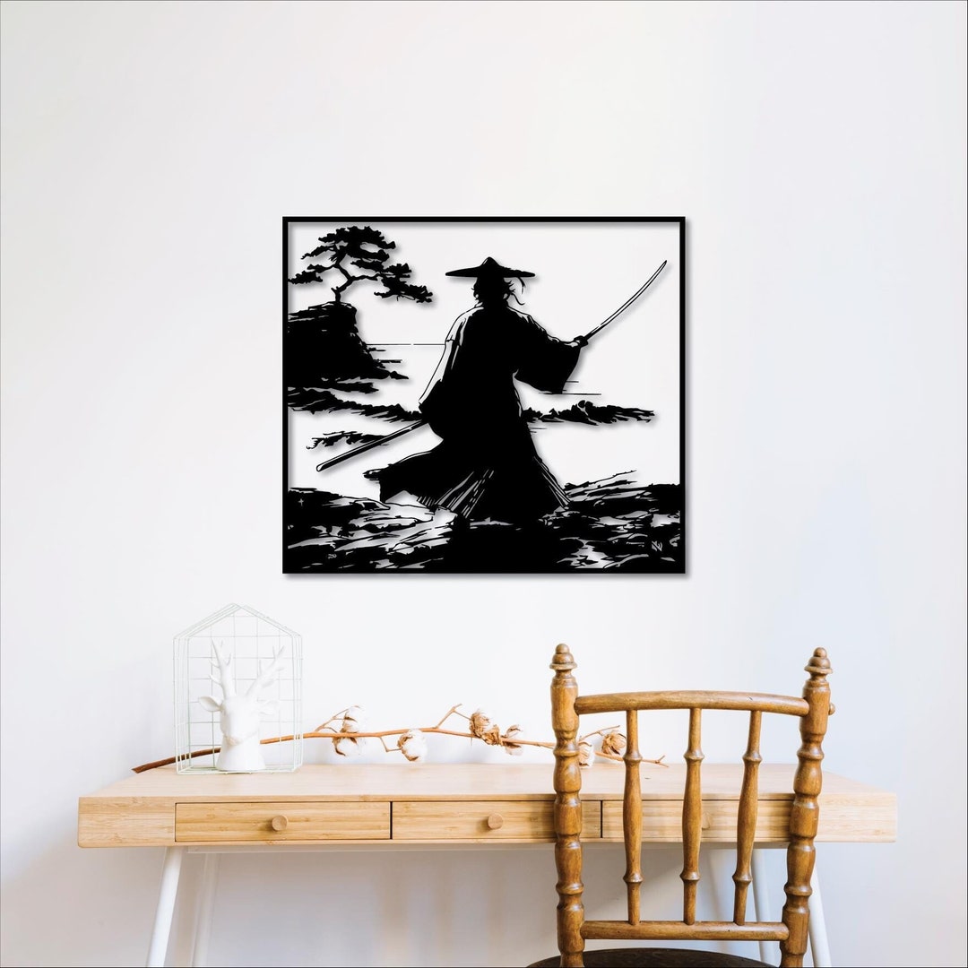Japanese Ronin Samurai Laser Cut Wall Art Dxf, Svg, Ep Ai and Pdf Files ...