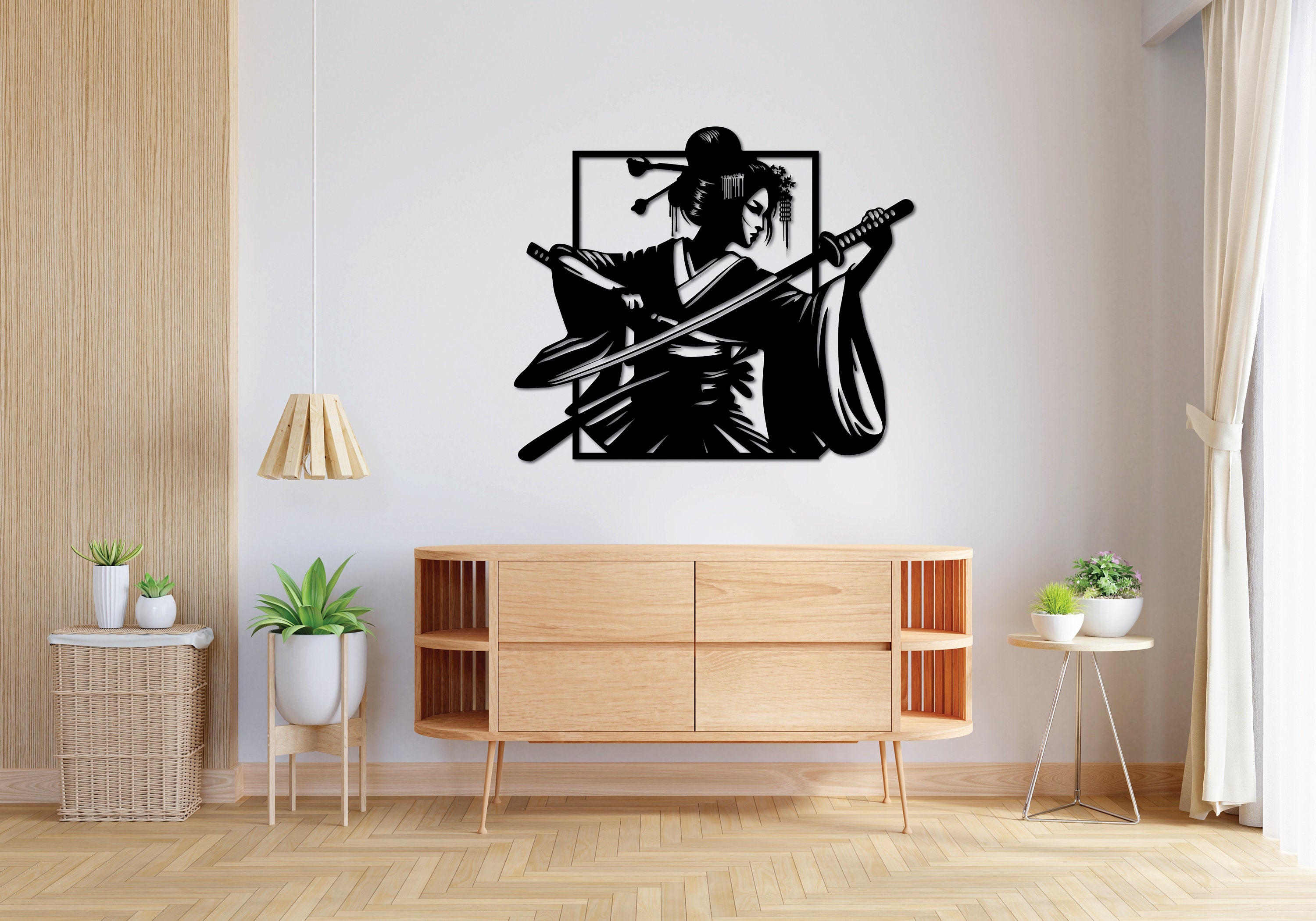 Geisha Wall Art Dxf,svg,eps,ai and Pdf Files for Laser Cutting, Woman ...