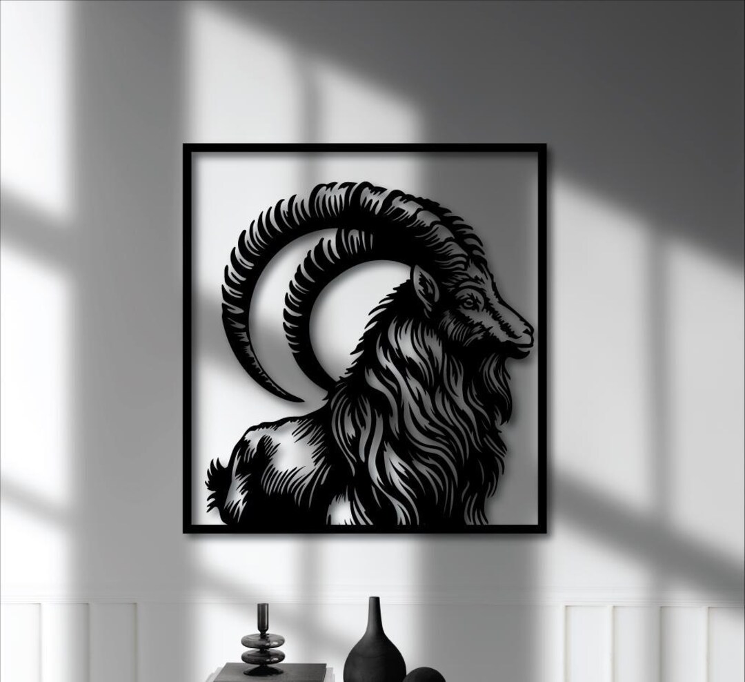 GOAT Wall Art Dxf, Svg, Eps, Ai and Pdf Files for Laser Cutting, CNC ...