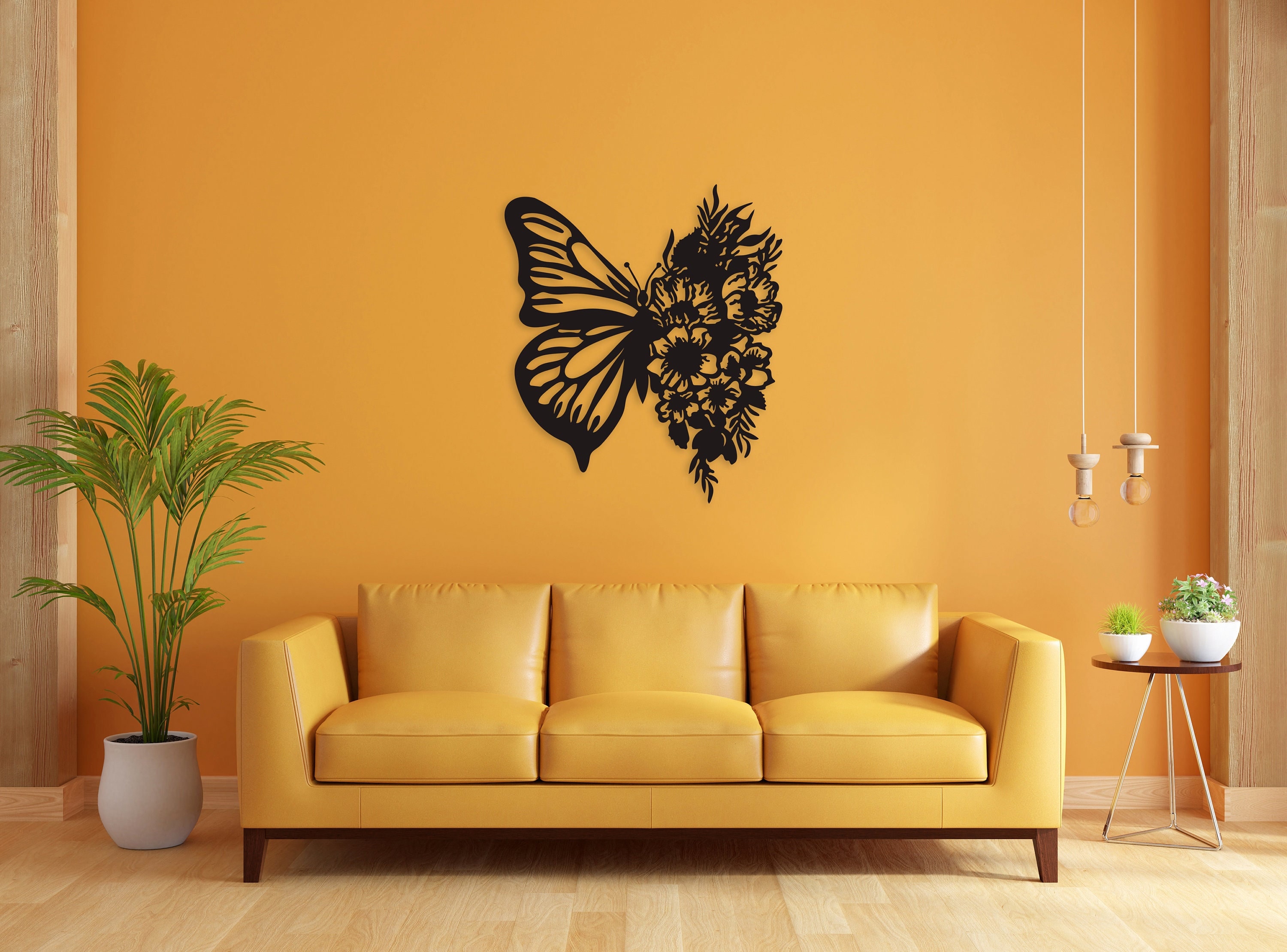 Butterfly Flower Wall Art Svg,dxf, EPS,AI and PDF Files,wall Art Dxf ...