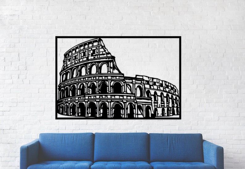 Rome Colosseum Wall Art Dxf, Svg, Eps, Ai and Pdf Files for Laser ...