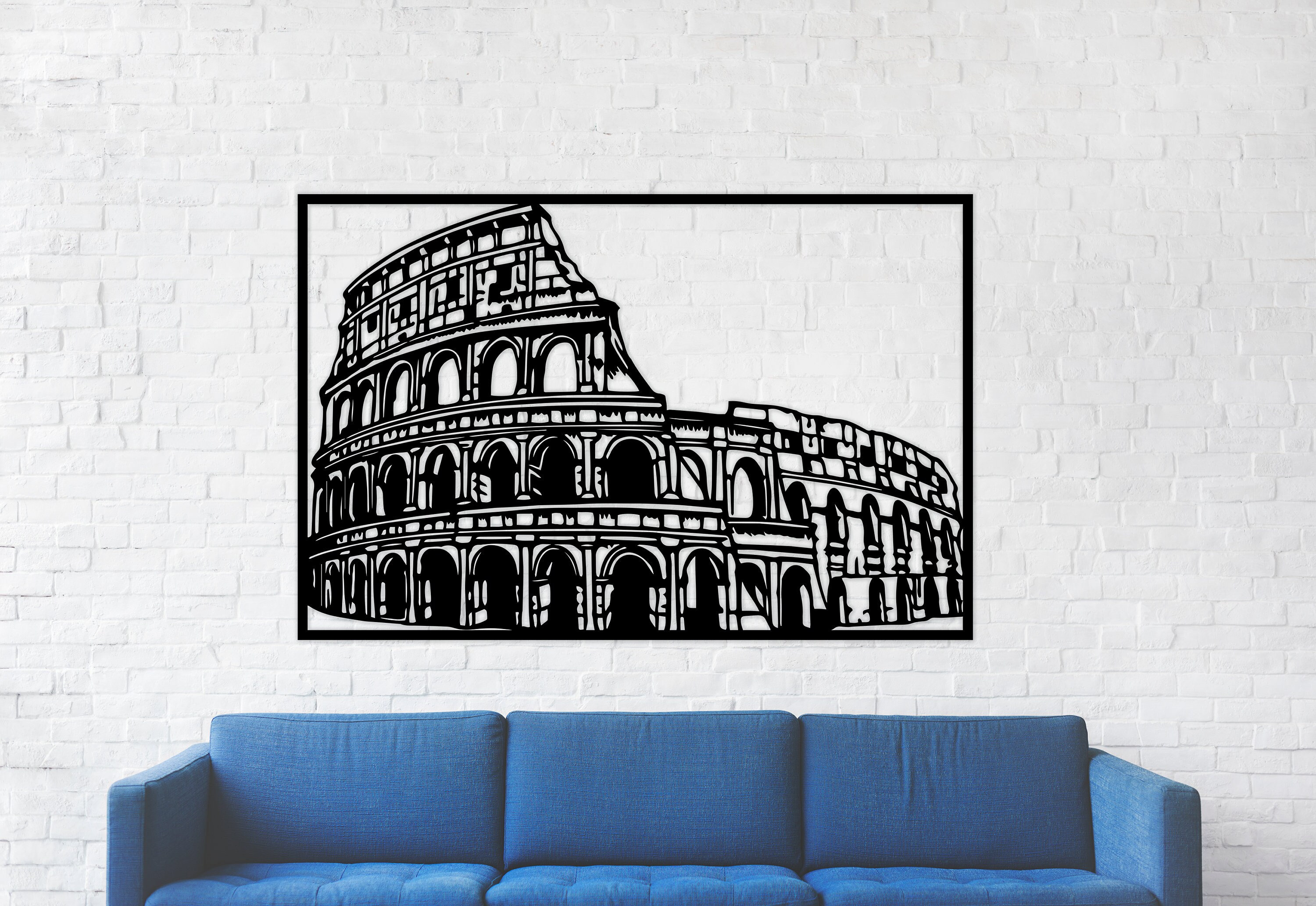 Rome Colosseum Wall Art Dxf, Svg, Eps, Ai and Pdf Files for Laser ...