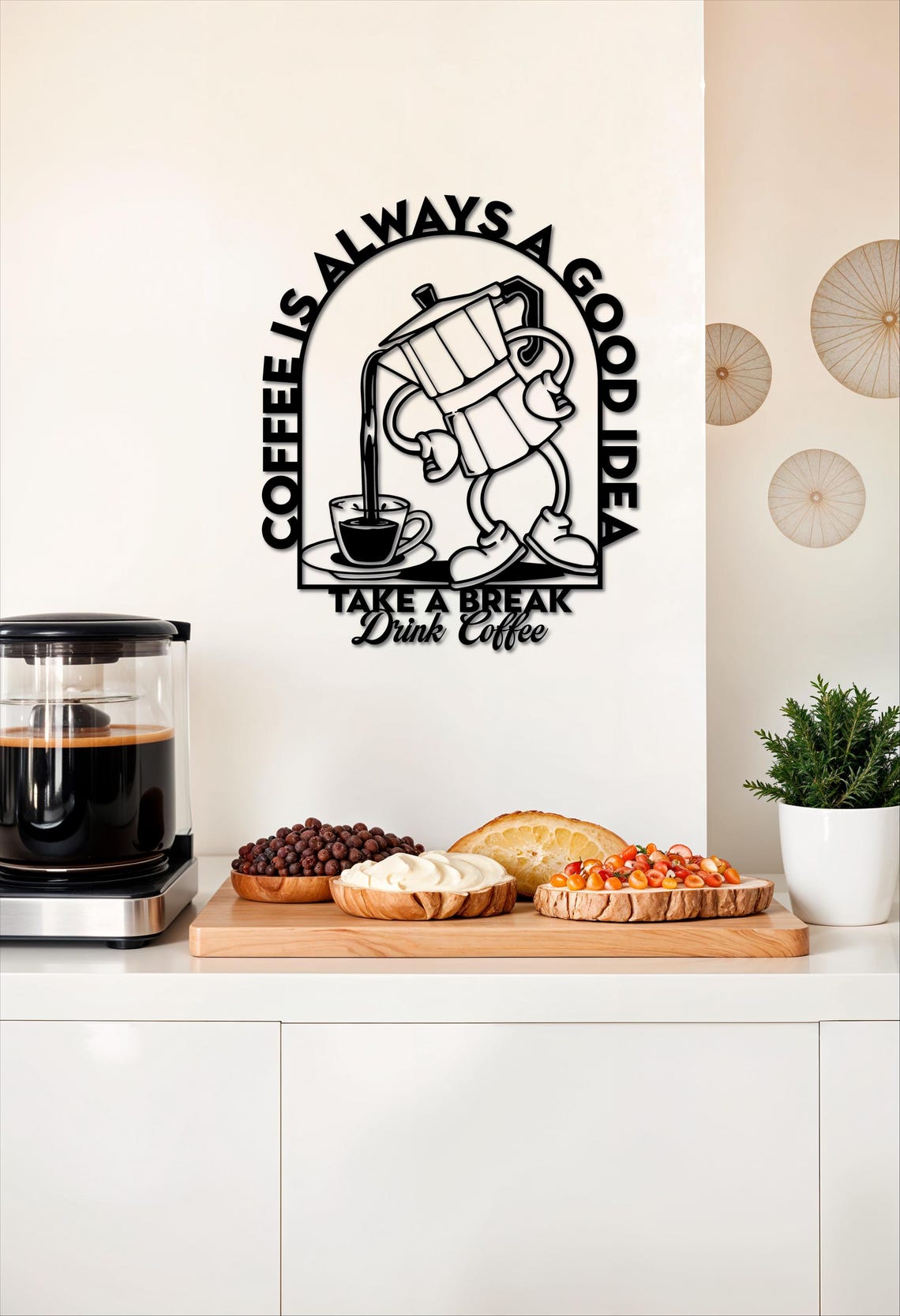 Coffee Time Wall Art Dxf, Svg, Eps, Ai and Pdf Files for Laser Cutting ...