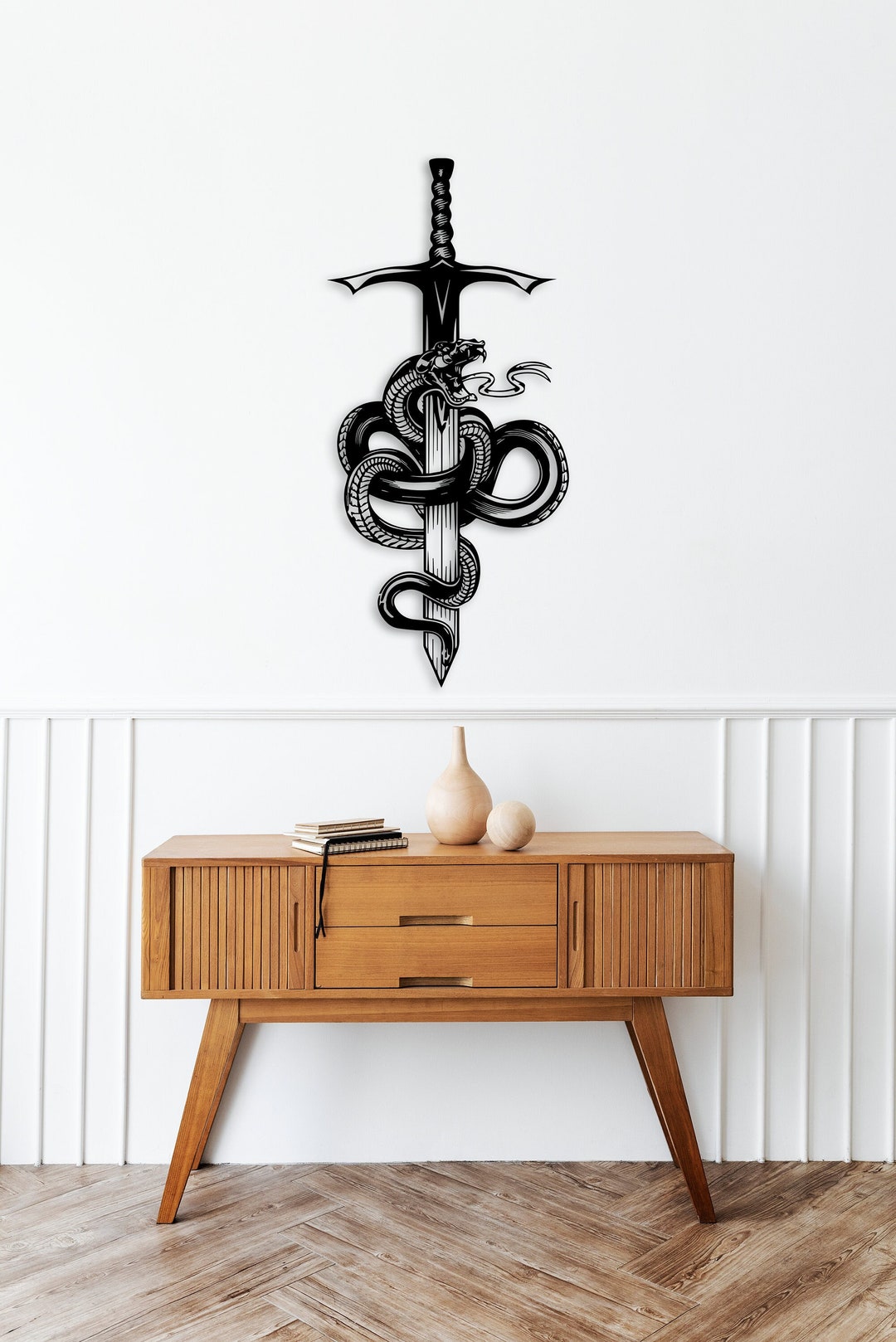 Snake and Sword Wall Art Dxf, Svg, Eps, Ai and Pdf Files for Laser ...