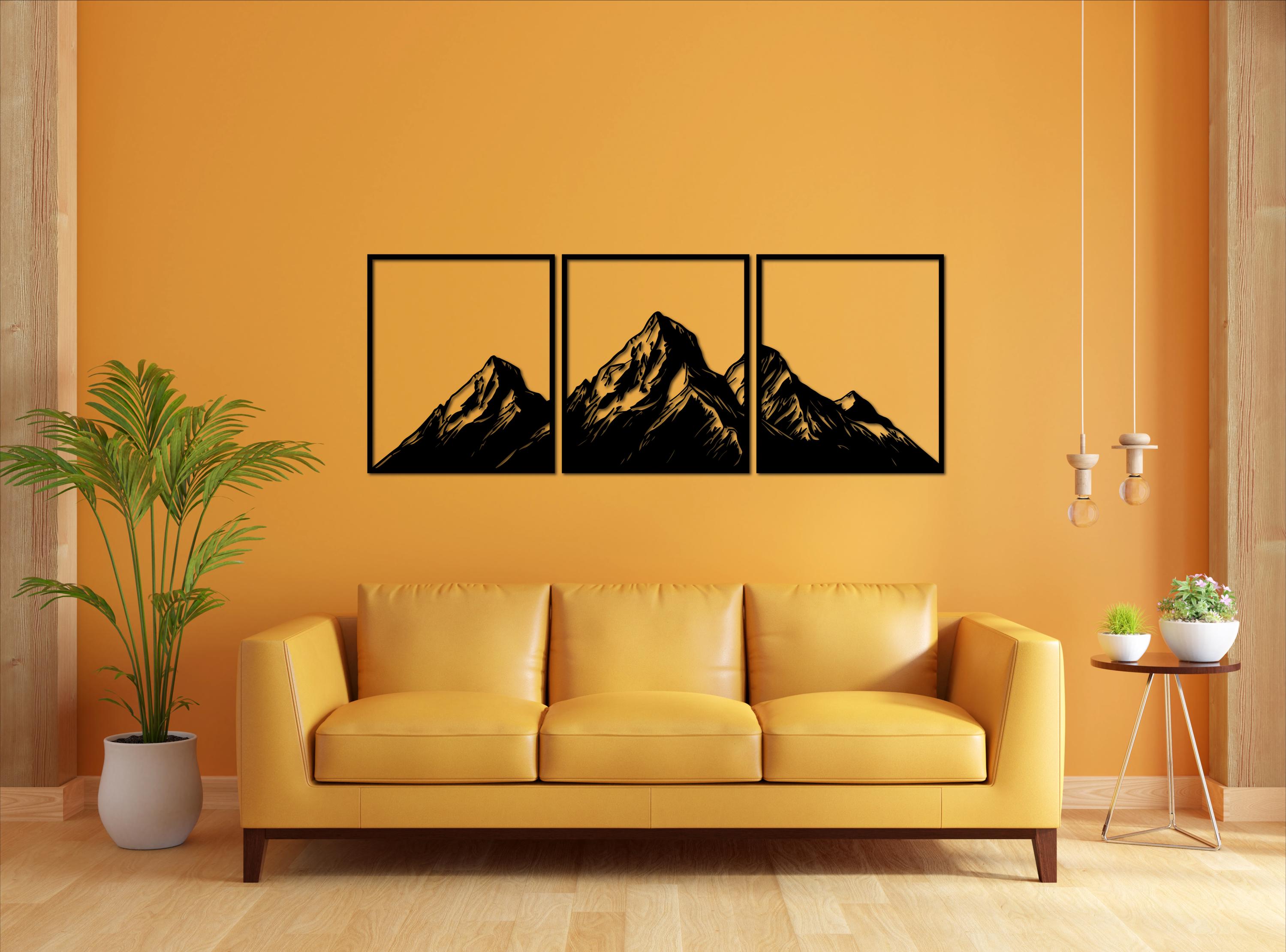 Mountain Laser Cut Wall Art, CNC Cutting Files (svg, Dxf, Eps, Ai, Pdf ...