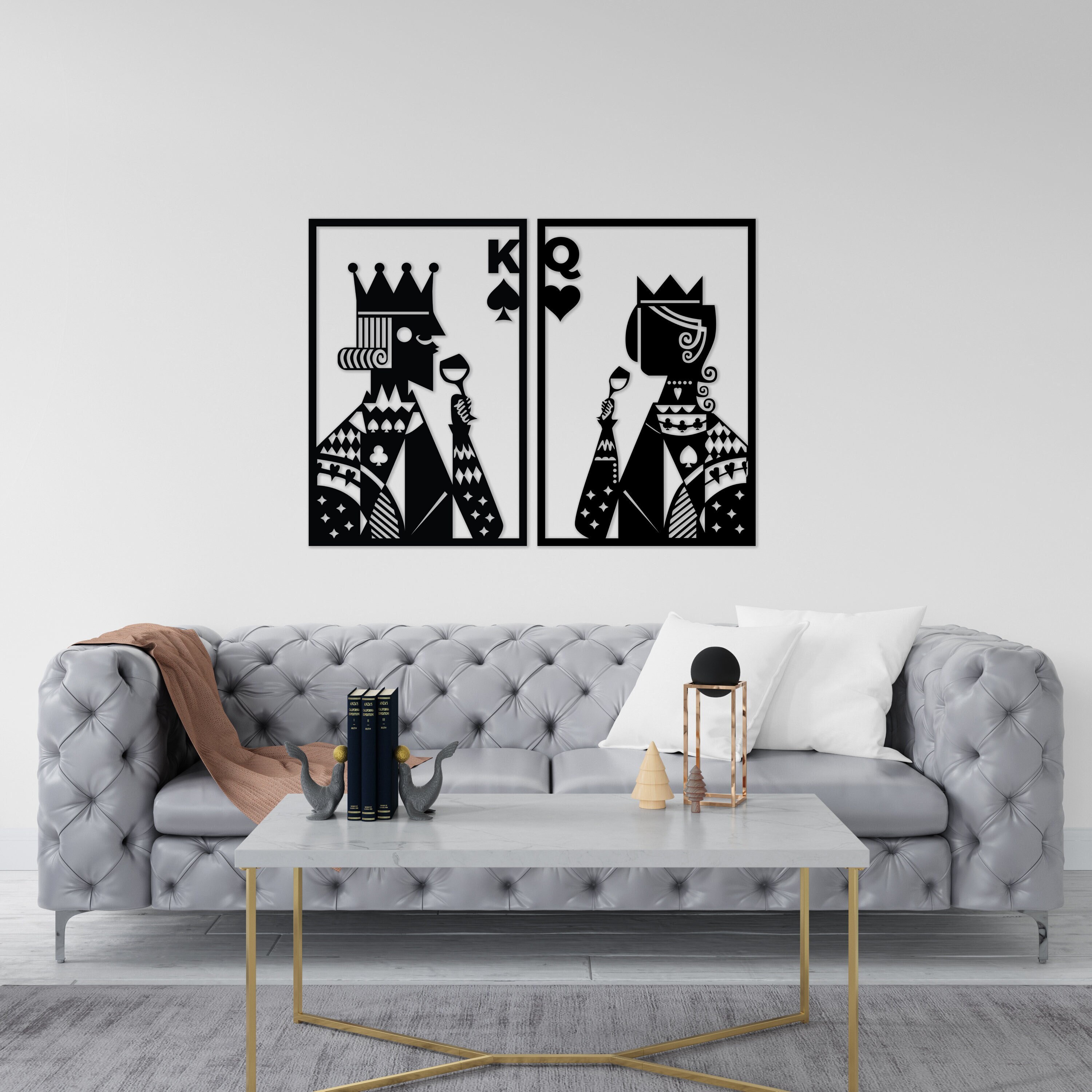 King and Queen Playing Cards Laser Cut Wall Art Dxf, Svg, Eps, Ai and ...
