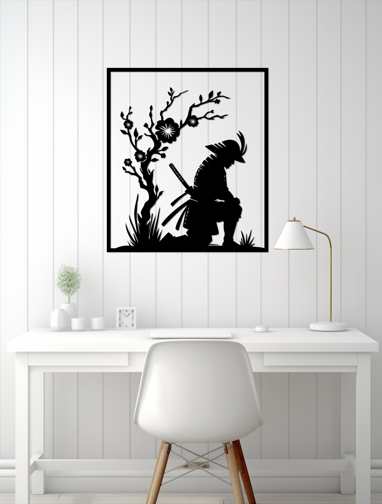 Samurai Wall Art DXF SVG Pdf Eps : Japanese Warrior Laser Cut File ...