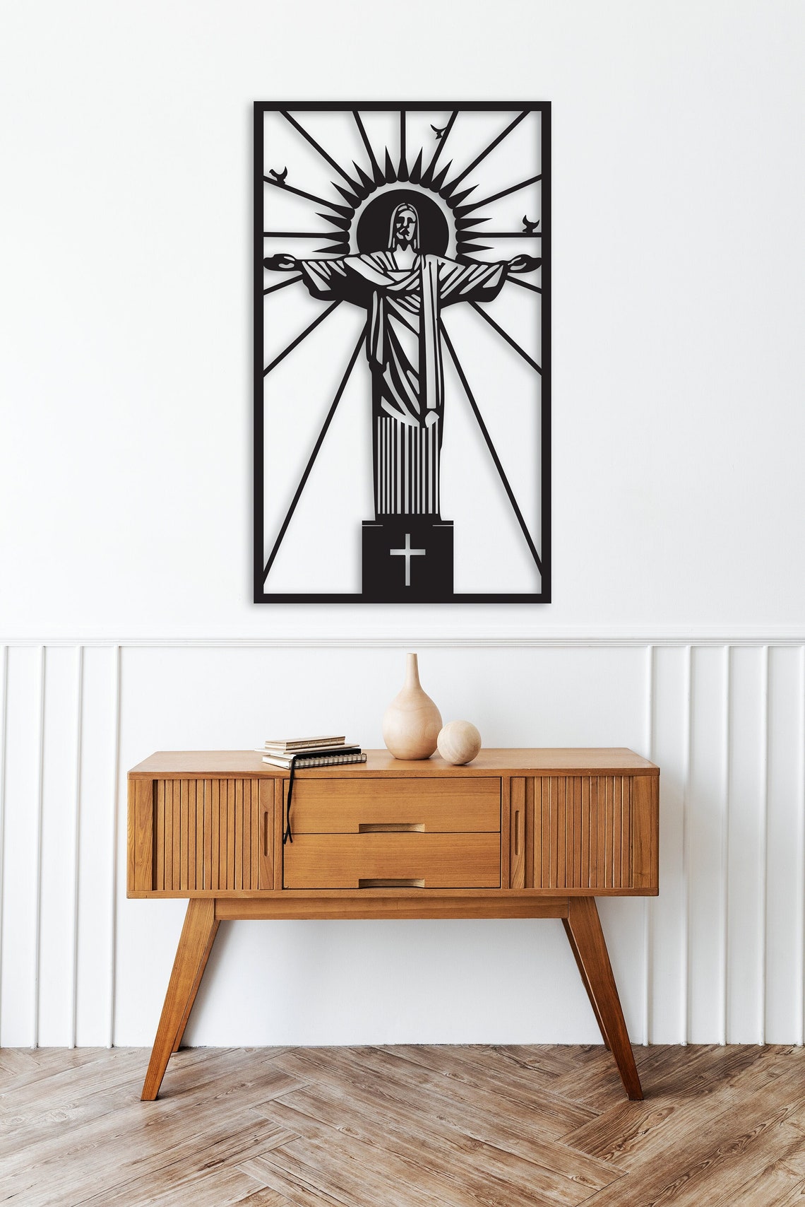 Jesus Statue Wall Art Dxf, Svg, Eps, Ai and Pdf Files for Laser Cutting ...