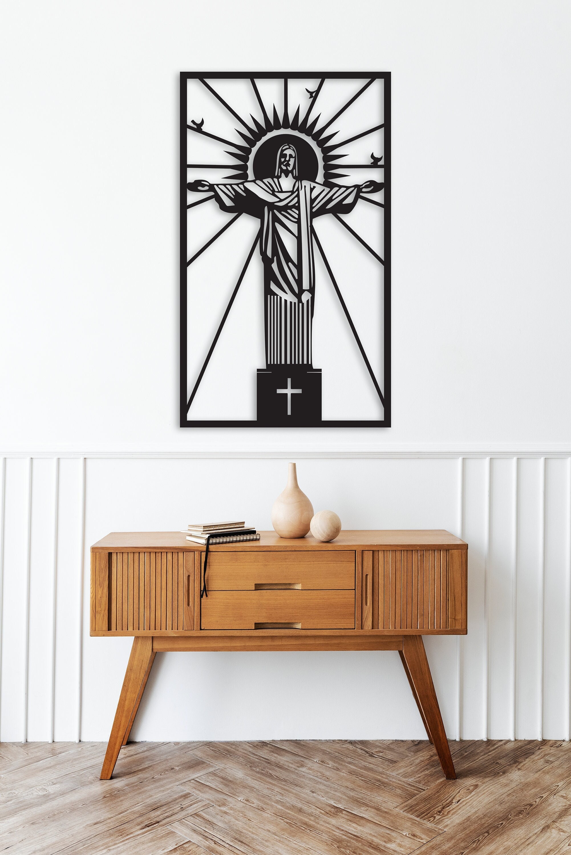Jesus Statue Wall Art Dxf, Svg, Eps, Ai and Pdf Files for Laser Cutting ...