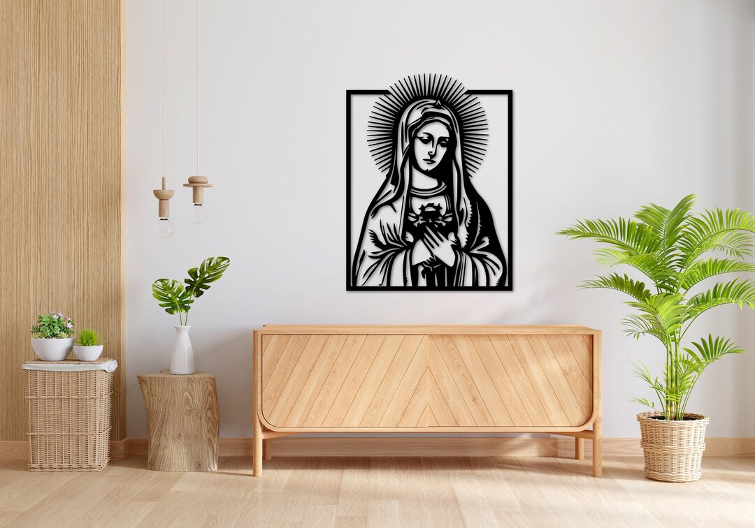 Virgin Mary Laser Cut Wall Art Dxf, Svg, Eps, Ai and PDF Files for ...
