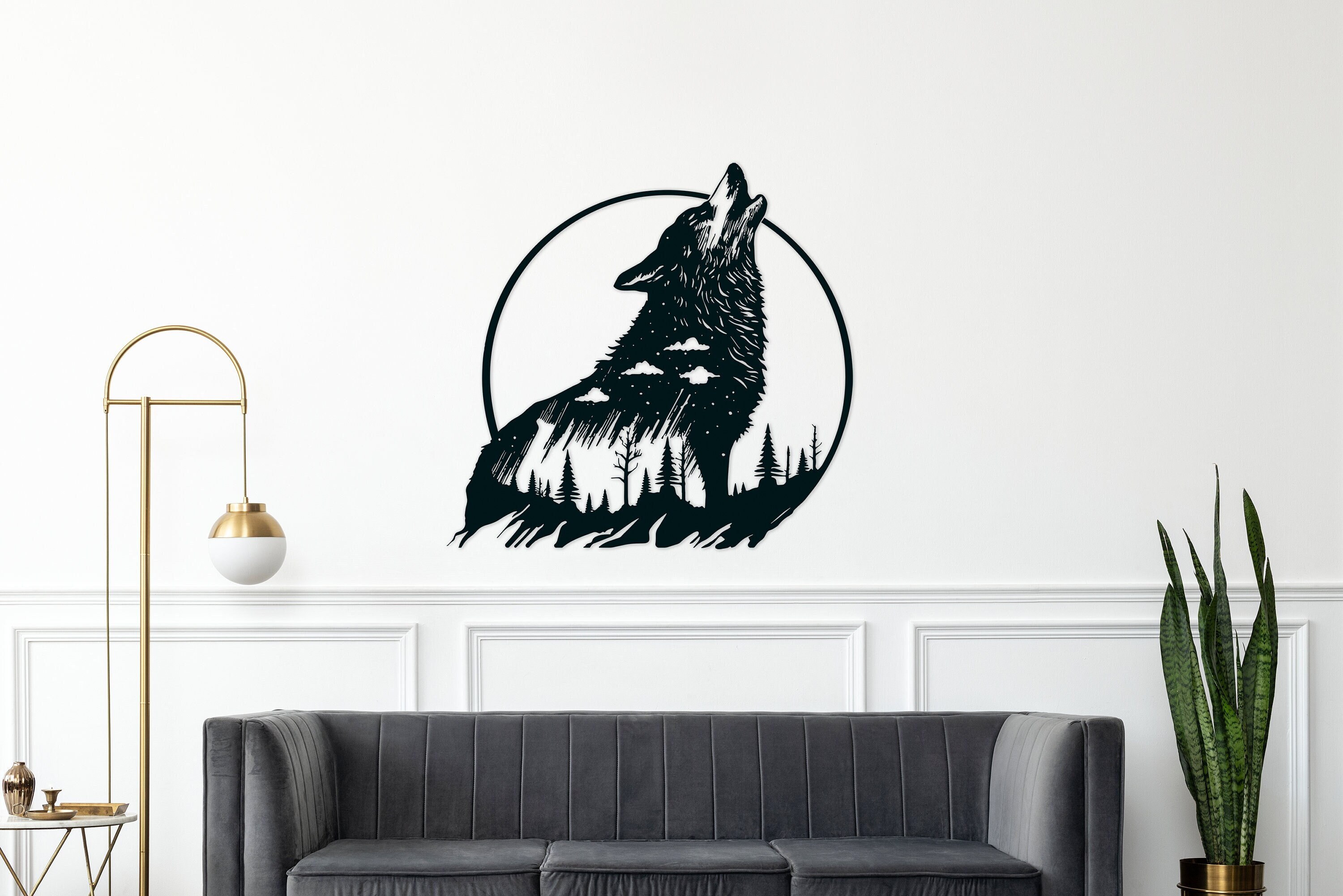 Wolf Wall Art Dxf, Svg, Eps, Ai and Pdf Files for Laser Cutting, Forest ...