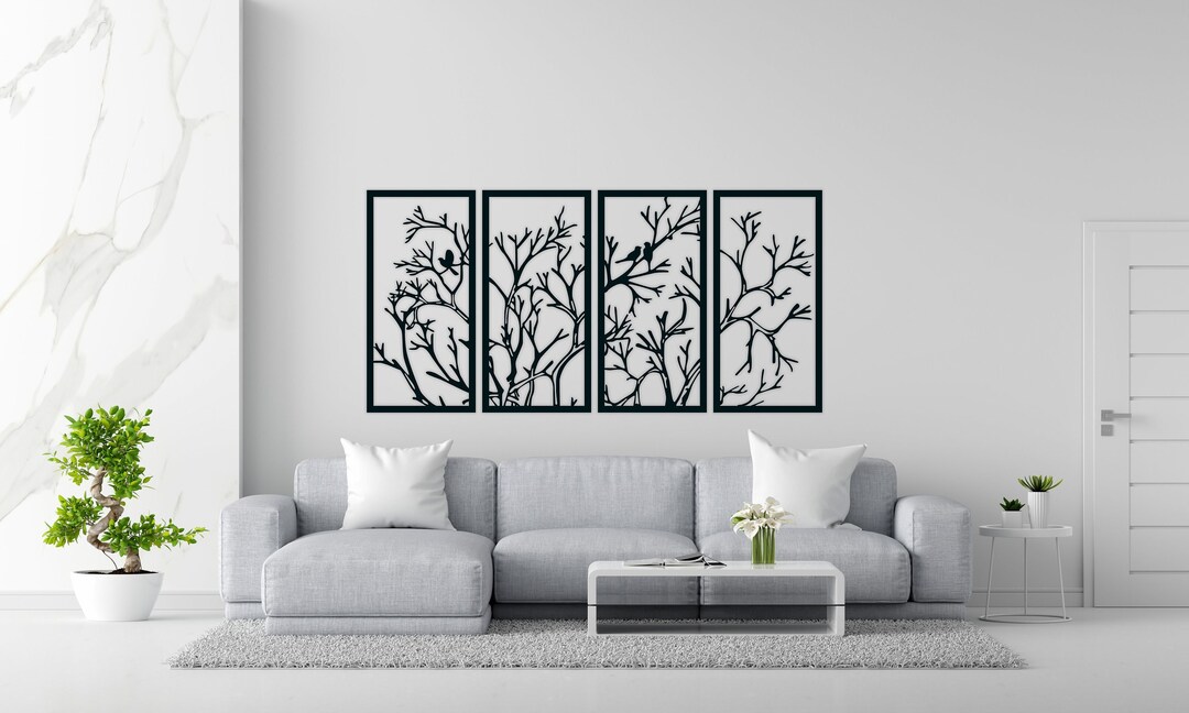 Tree Branches and Birds Wall Art Dxf,svg,eps,ai and Pdf Files for Laser ...
